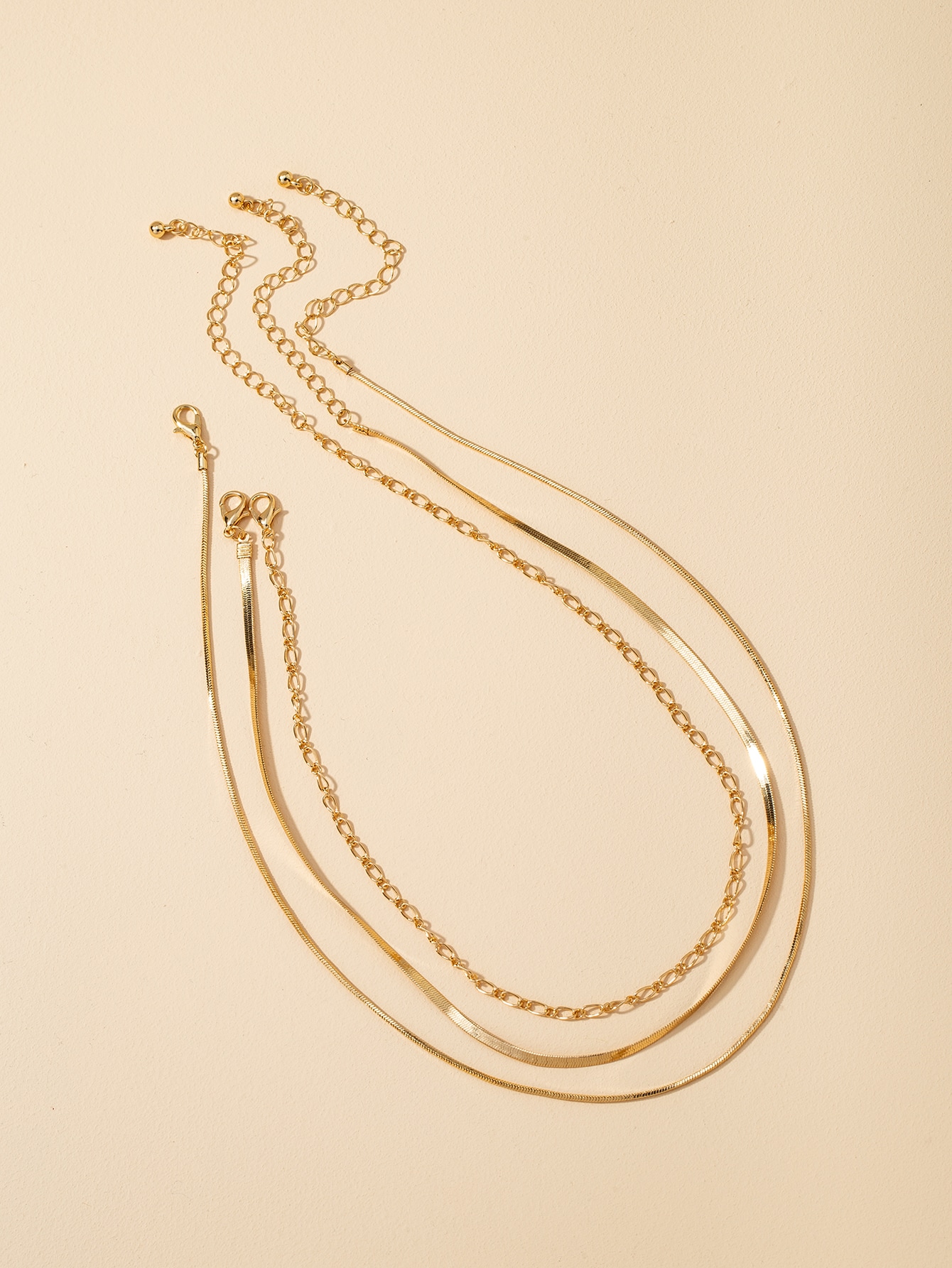 3pcs Simple Metal Necklace