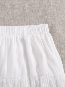 Solid Ruffle Hem Skirt | SHEIN USA