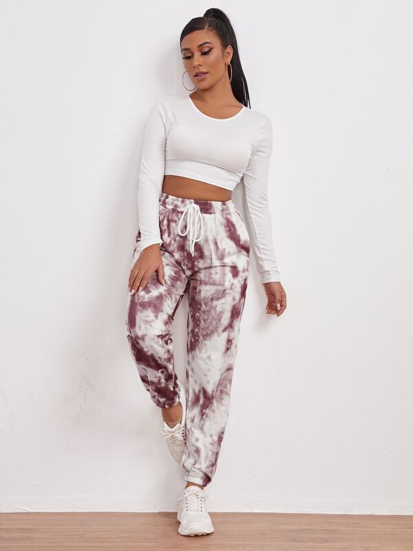 Drawstring Waist Tie Dye Sweatpants | SHEIN USA