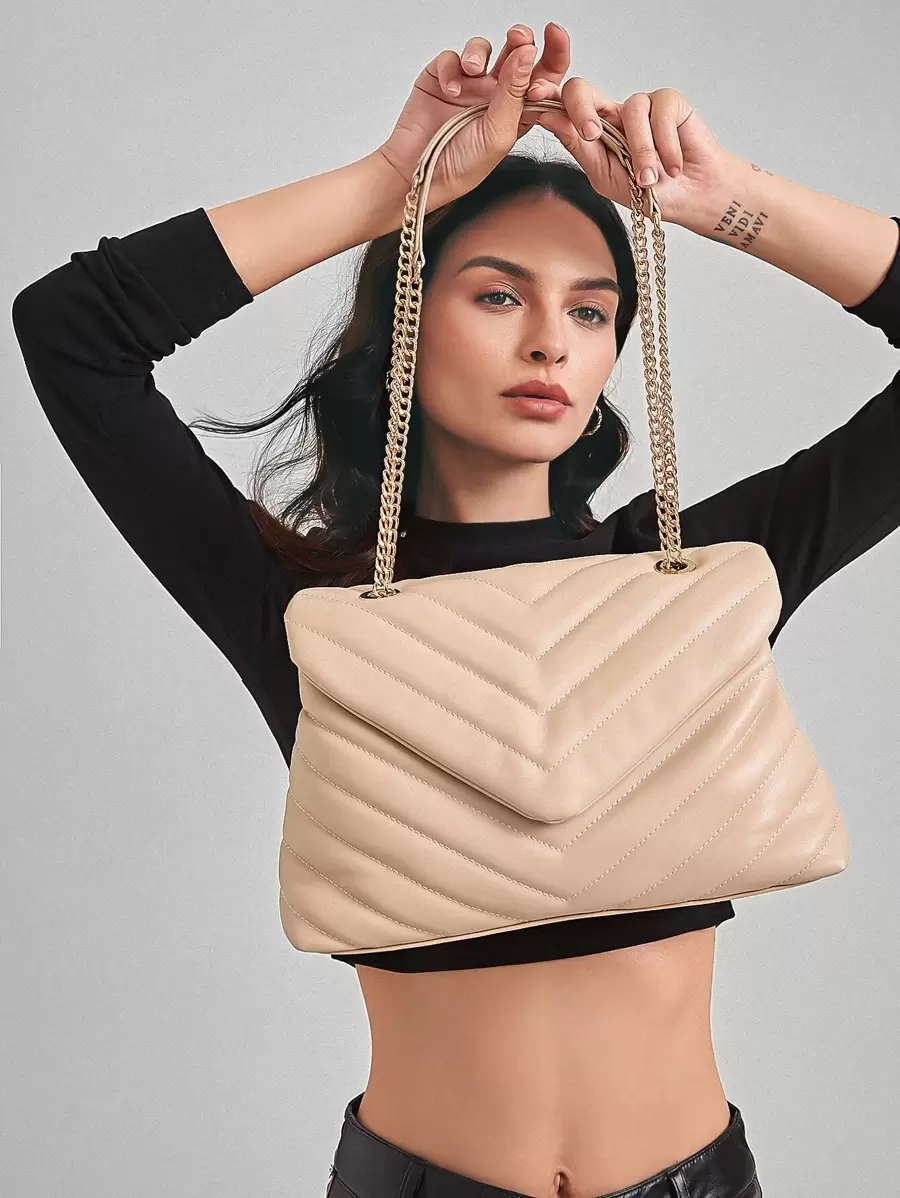 SHEIN Chevron Flap Shoulder Bag | SHEIN USA