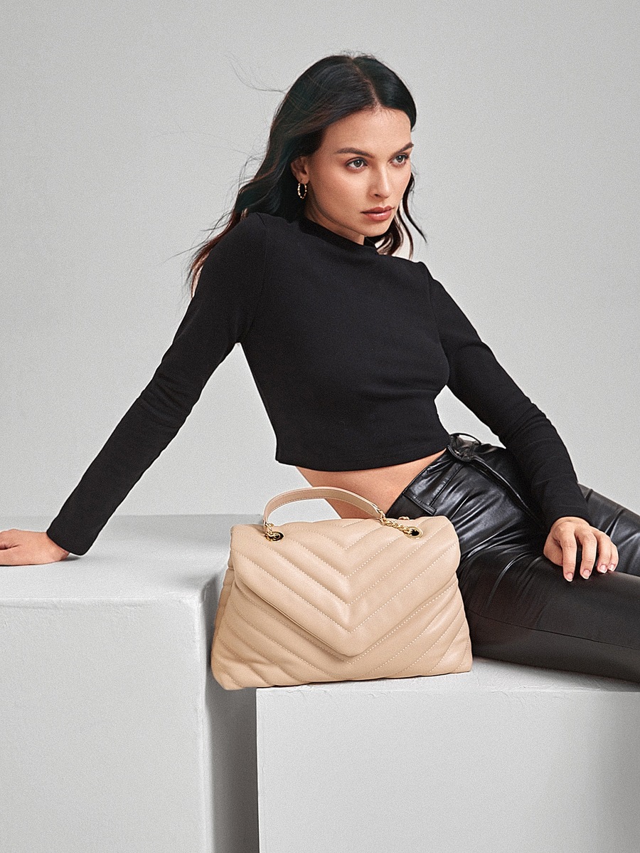 SHEIN Chevron Flap Shoulder Bag | SHEIN USA