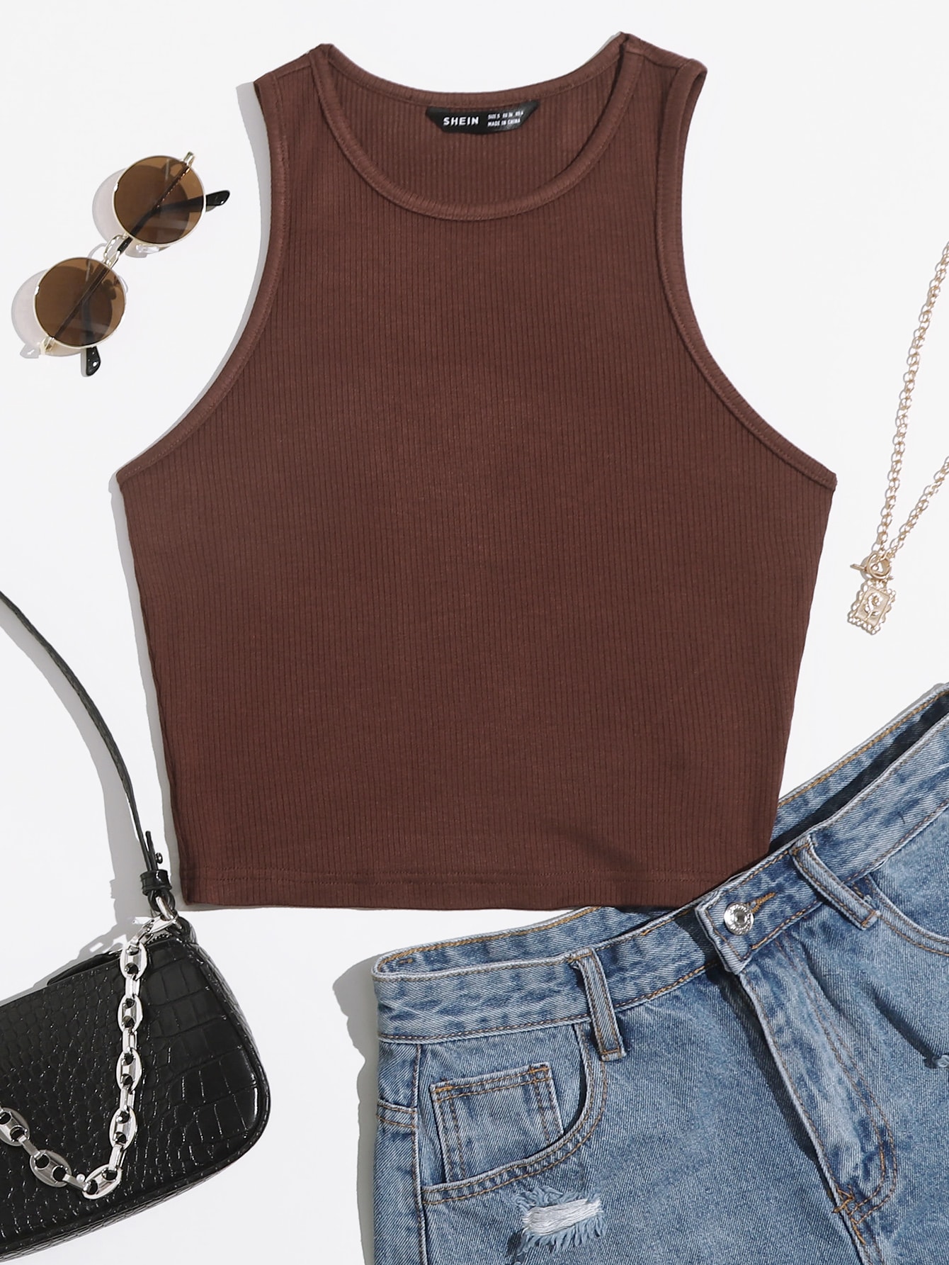 SHEIN EZwear Solid Crop Tank Top | SHEIN USA
