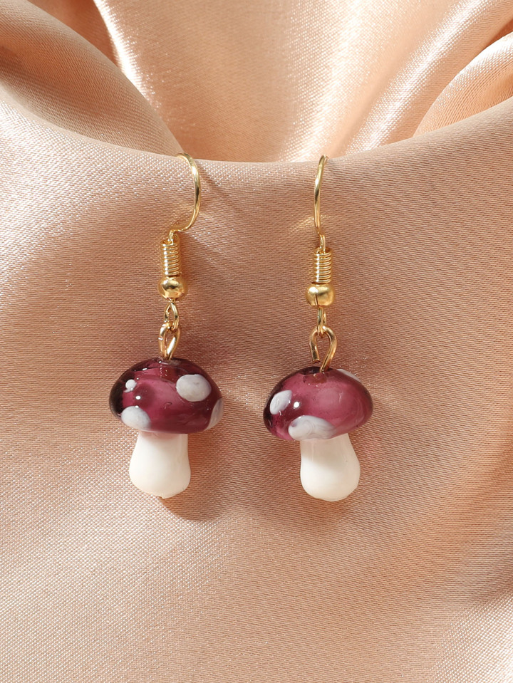 Mushroom drop earrings store