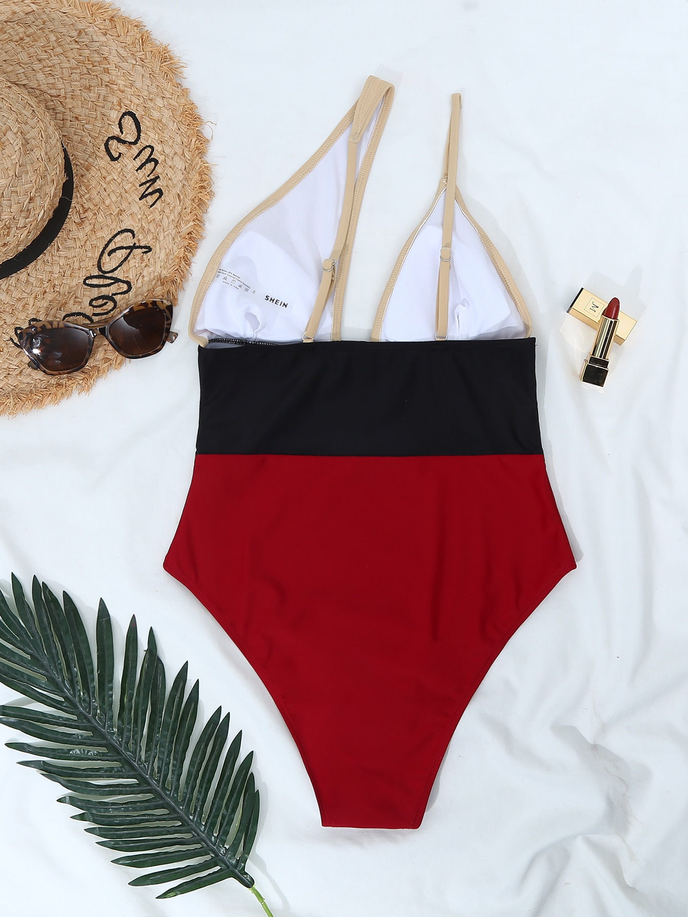 Color Block One Shoulder One Piece Swimsuit | SHEIN USA