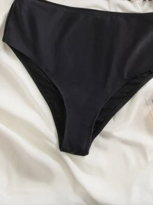 SHEIN Swim Leopard Tankini Set Ruffle Trim Top & High Waisted Bottom 2 ...