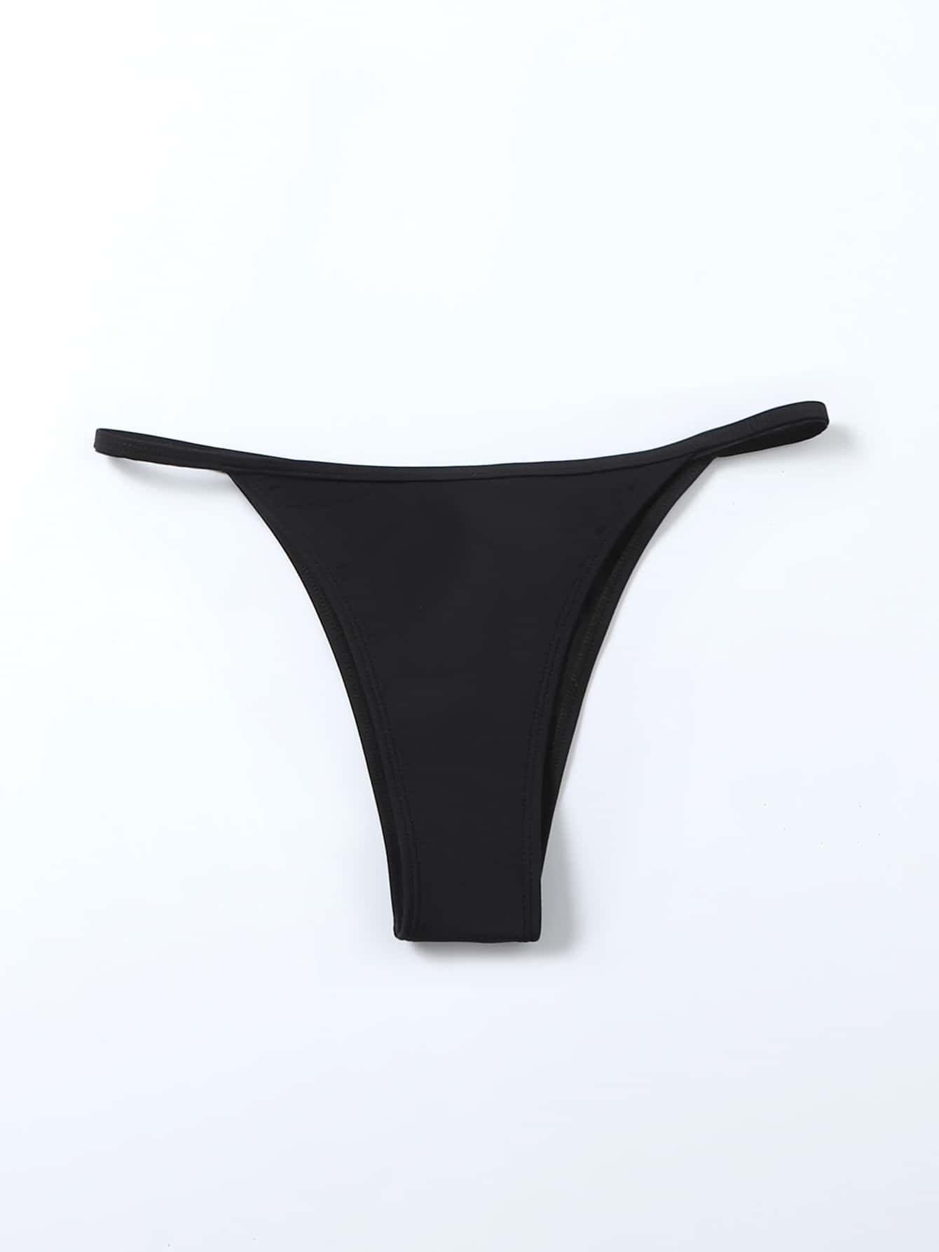 Solid Thong Bikini Panty | SHEIN UK