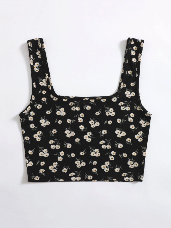 Shein Qutie Cottagecore Top Tank Crop Floral Moda De Mujer Shein México