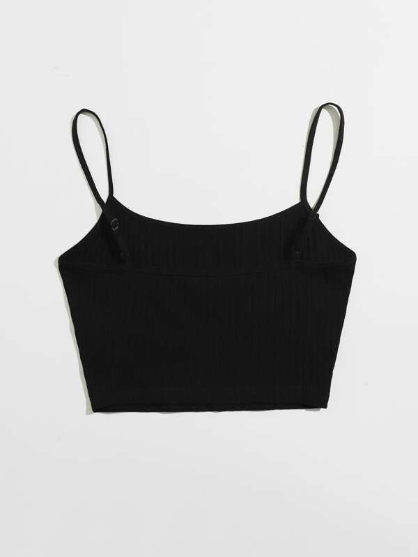 Shein Ezwear Rib Knit Crop Cami Top Shein