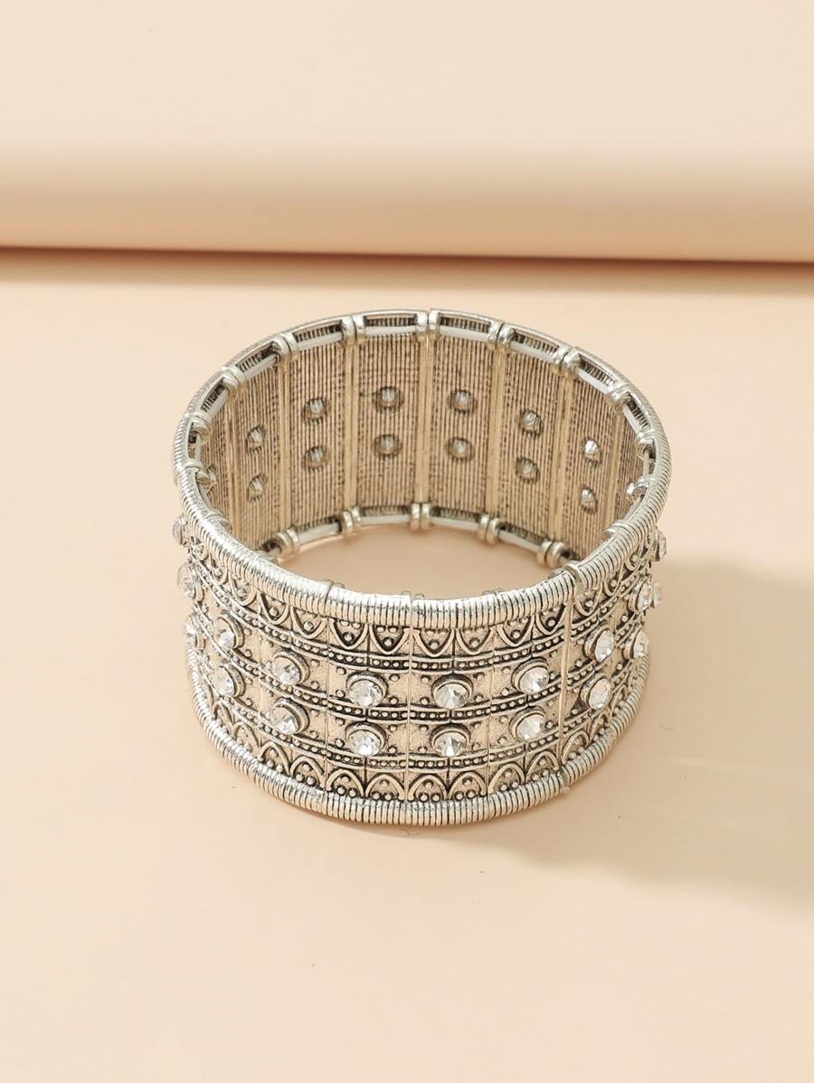 Rhinestone Detail Wide Bangle | SHEIN USA