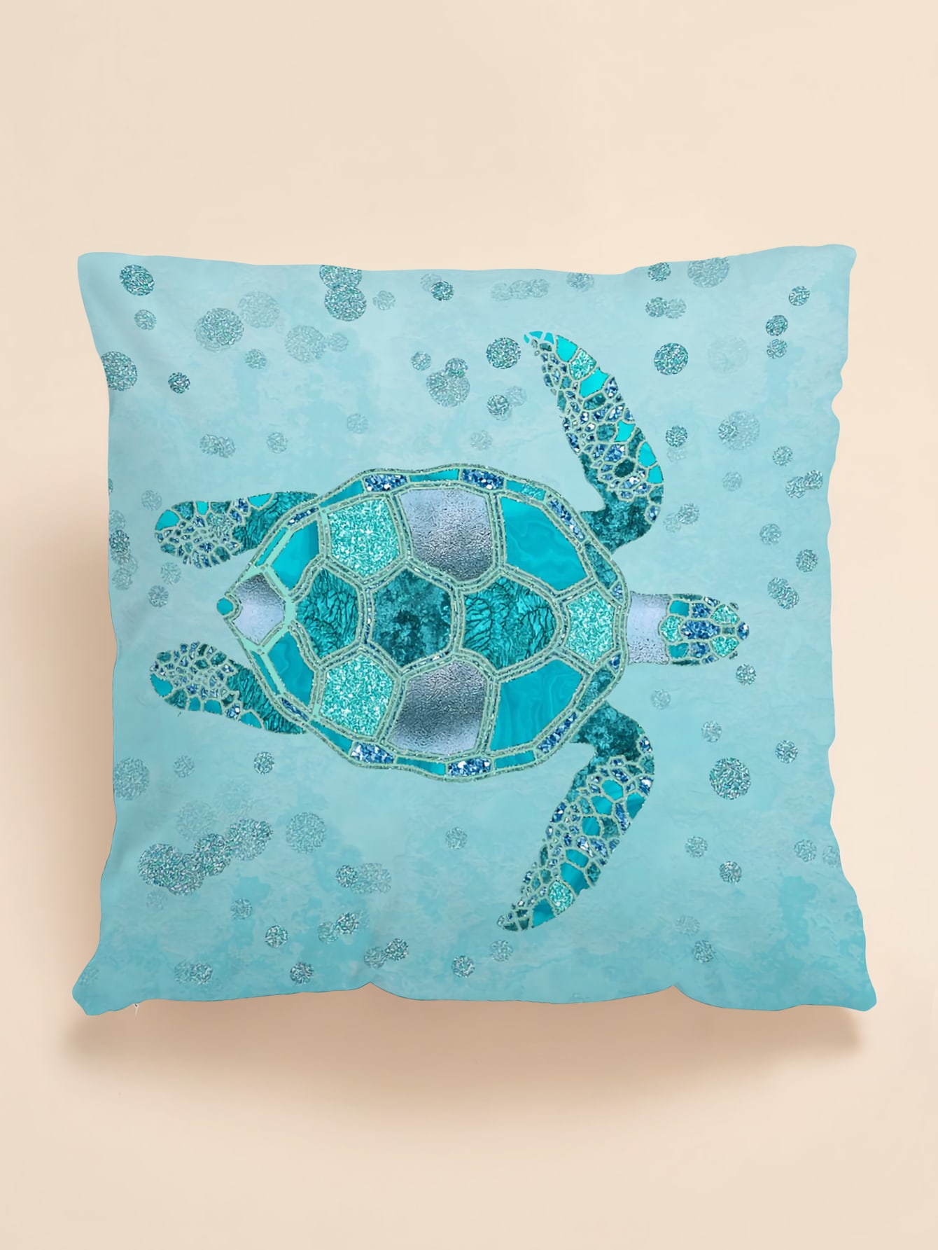 Sea Turtle Print Cushion Cover Without Filler
