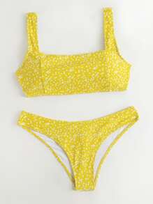 Ditsy Floral Tie Back Bikini Set Summer Beach | SHEIN USA