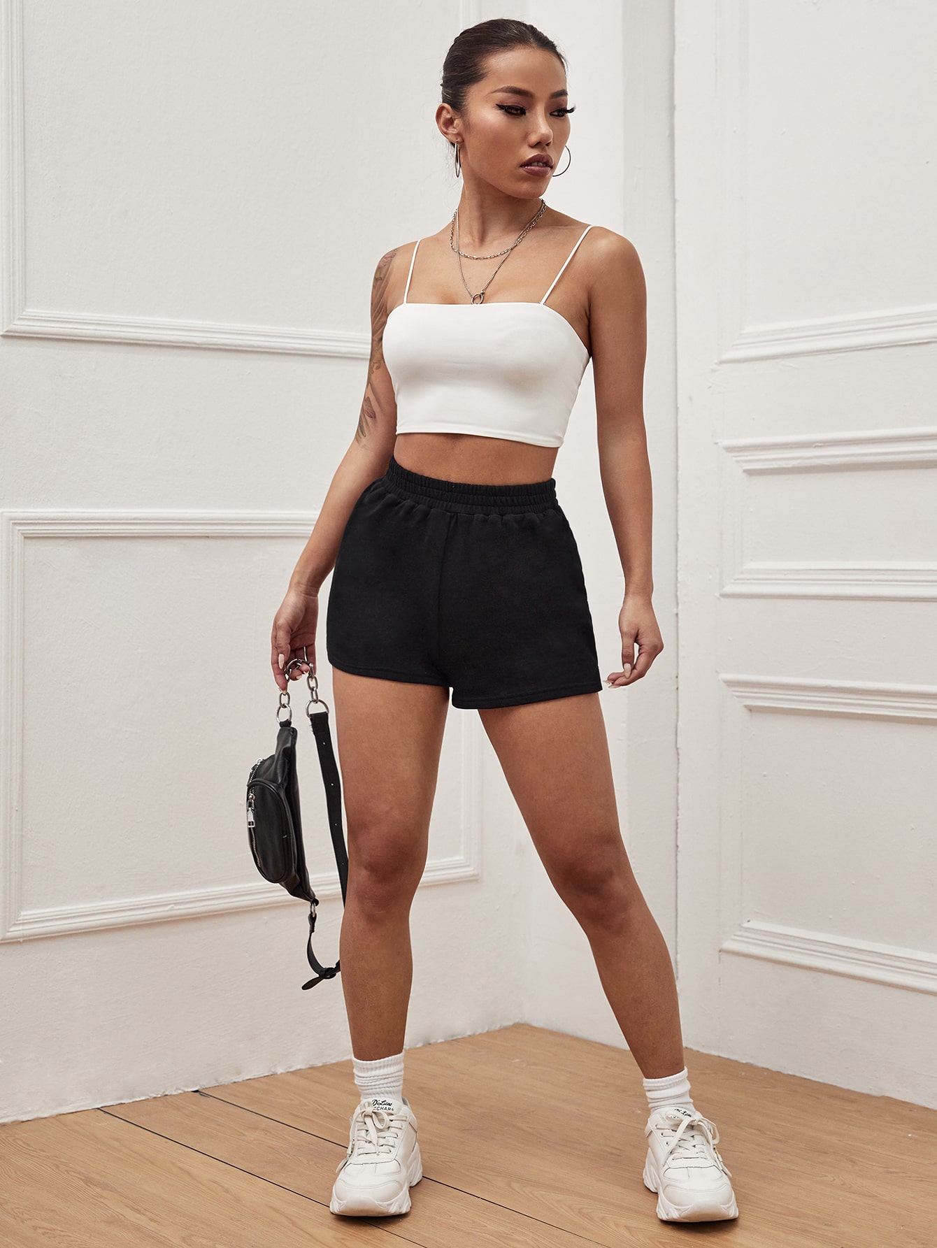 SHEIN EZwear Slit Side Track Shorts | SHEIN USA