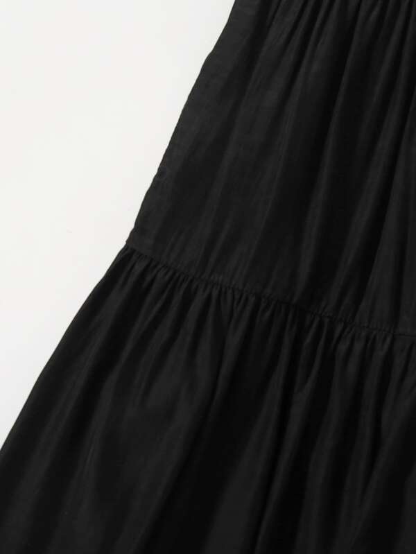 Solid Ruffle Hem Skirt | SHEIN USA