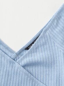 SHEIN Qutie Cross Wrap Solid Crop Top | SHEIN USA