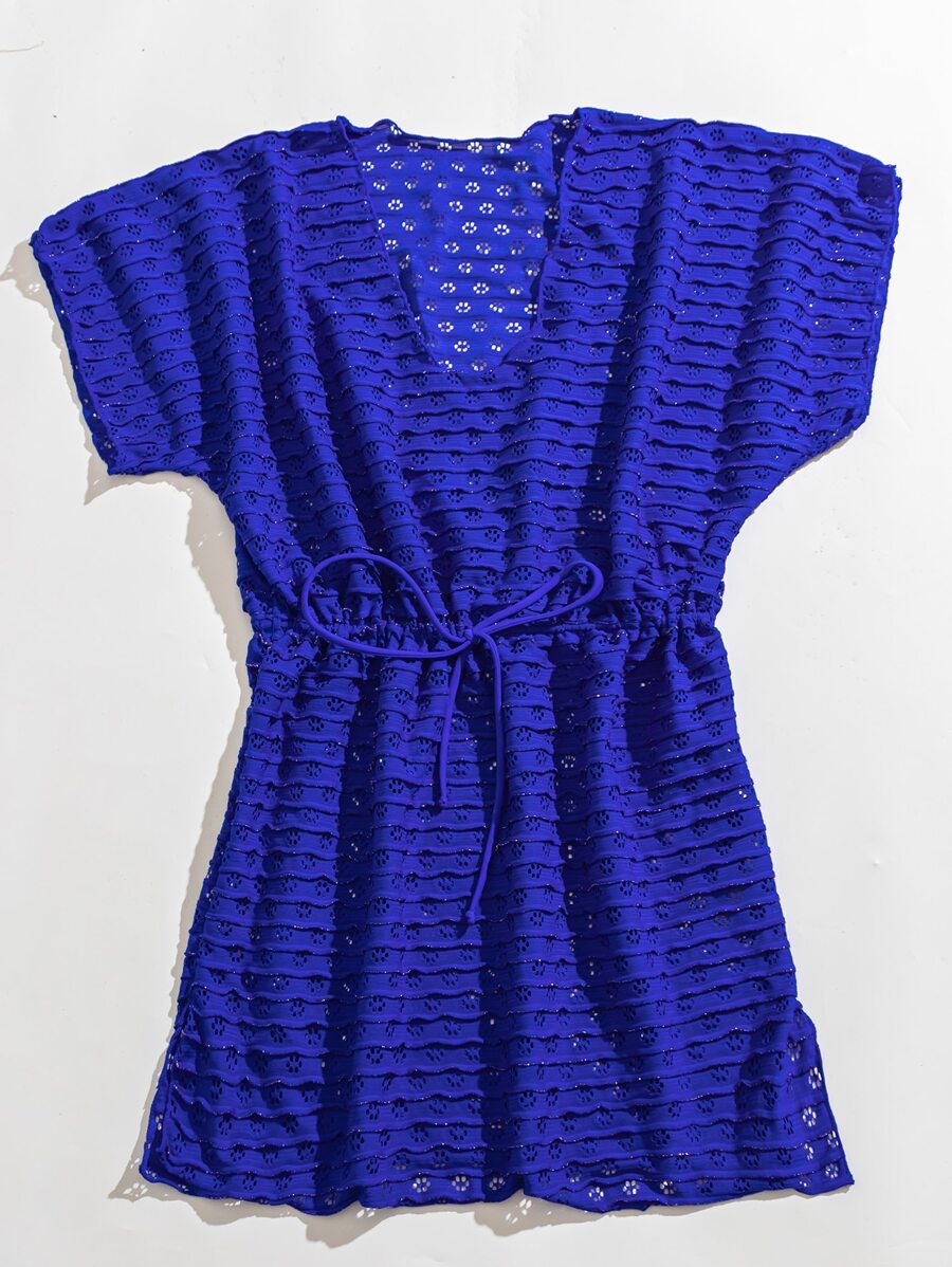 Shein Swim Bohofeel Hollow Out Tie Waist Cover Up Shein Euqs
