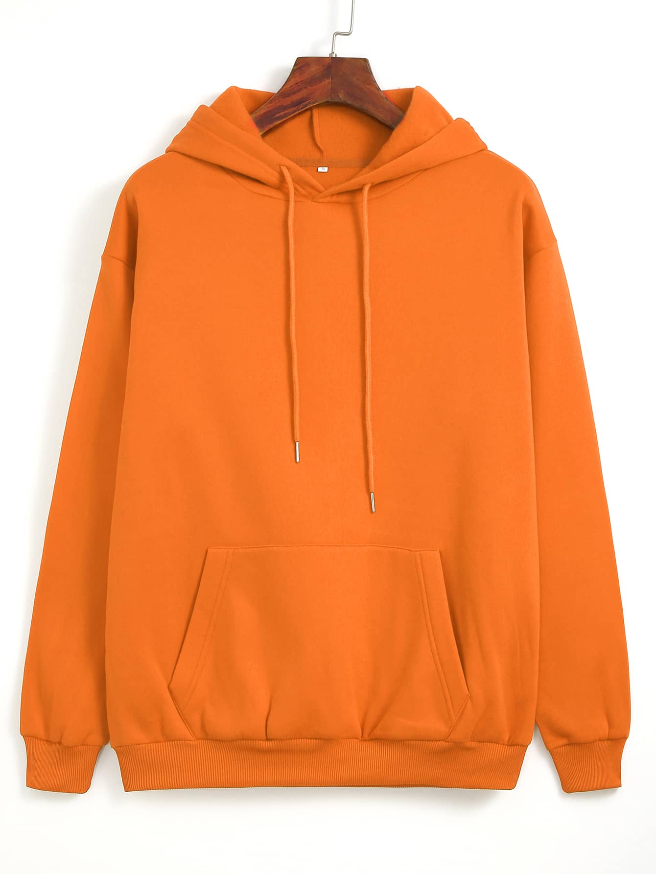 INAWLY Solid Thermal Lined Drawstring Hoodie | SHEIN USA