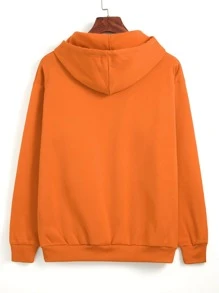 INAWLY Solid Thermal Lined Drawstring Hoodie | SHEIN USA