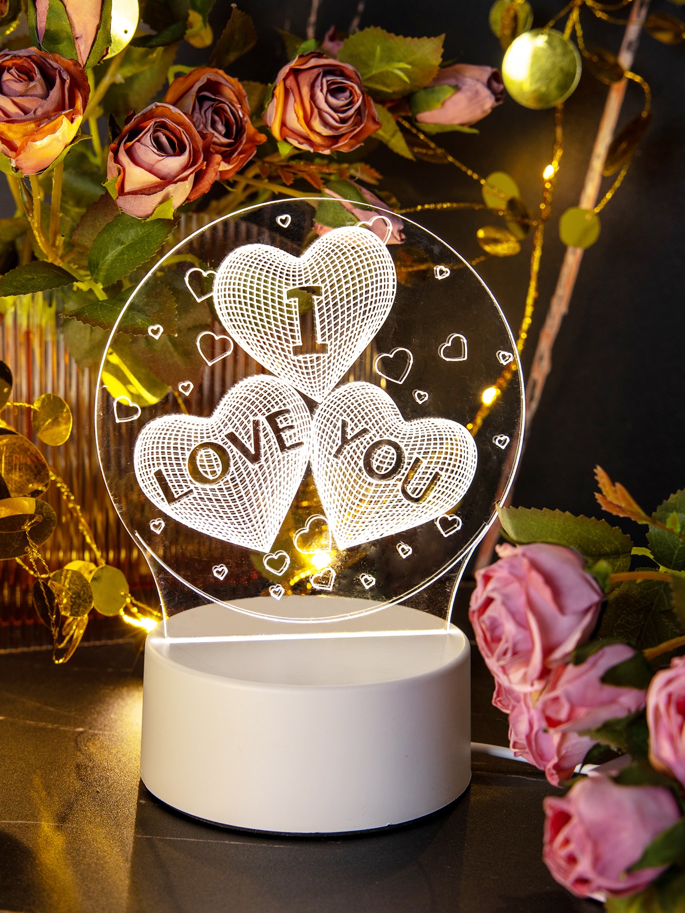 1pc 3 Color Changeable I LOVE YOU 3D Light