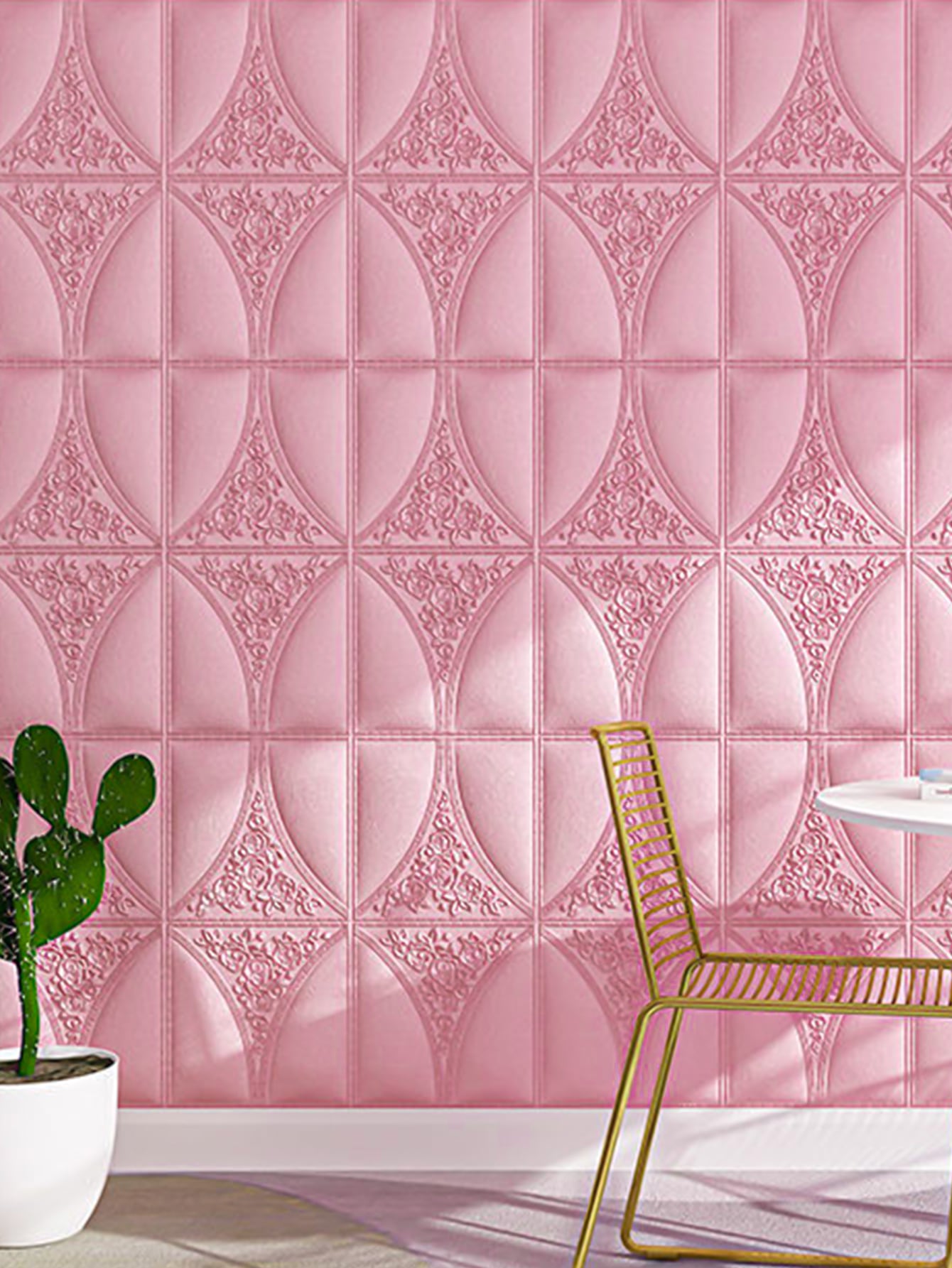 1sheet 3D Flower Pattern Polyfoam Wallpaper Sticker