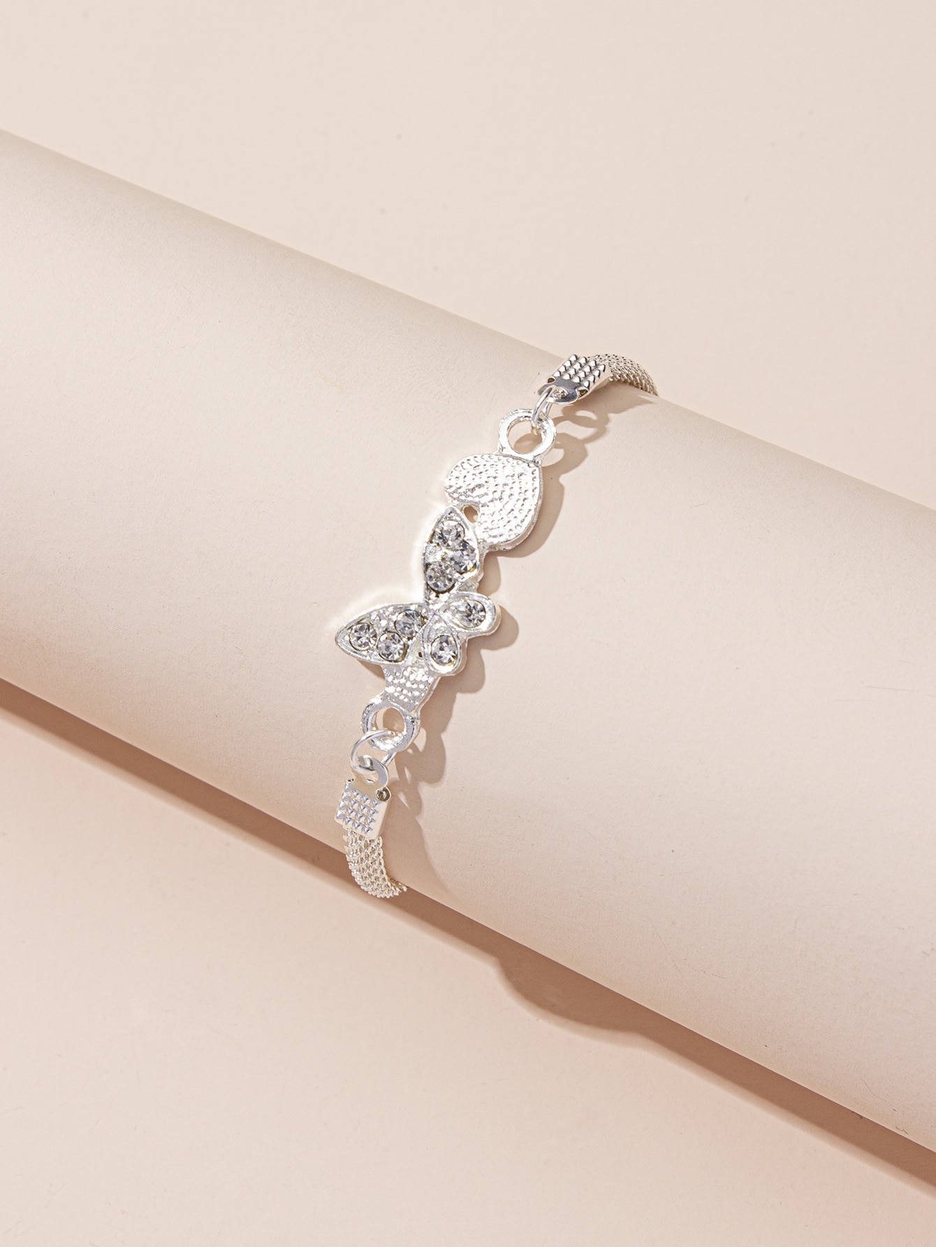 Rhinestone Butterfly Decor Bracelet