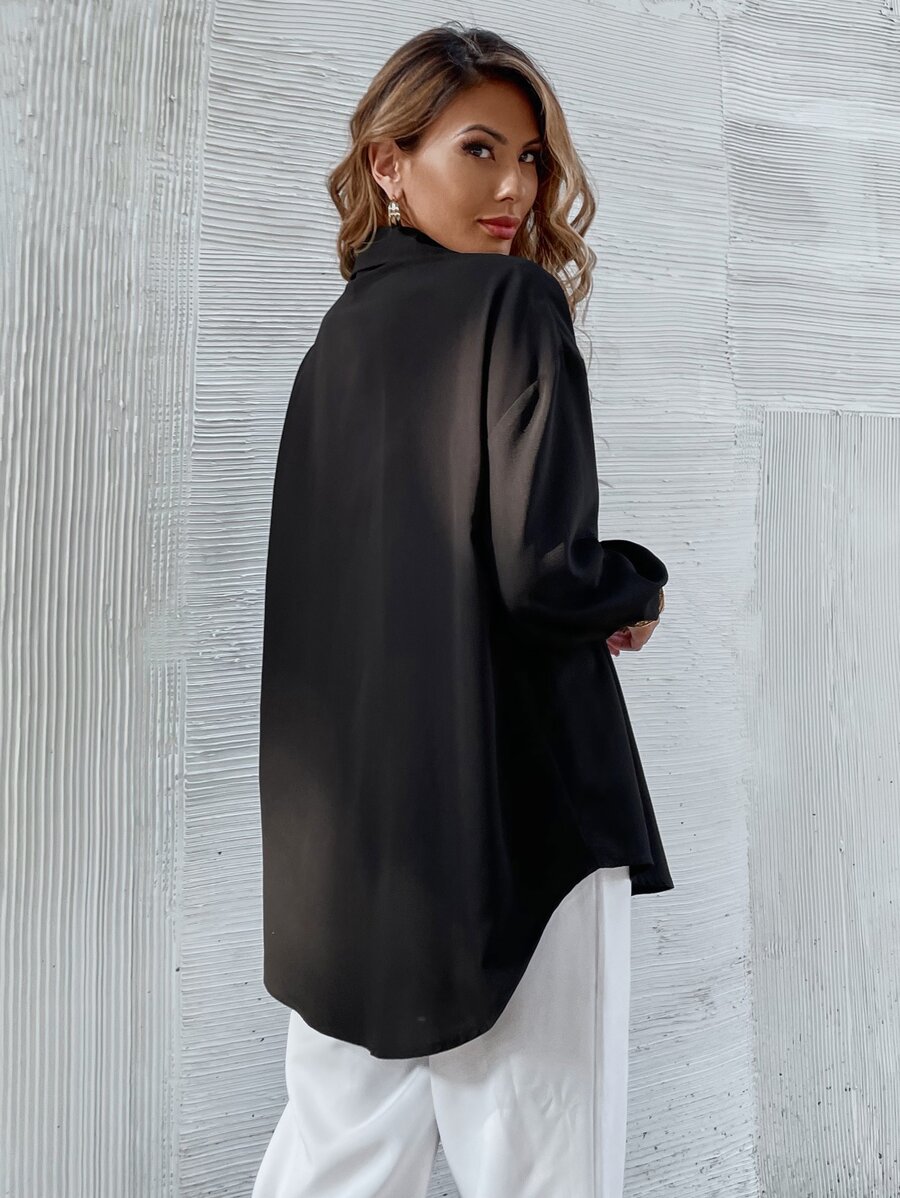 Colourblock Drop Shoulder Oversized Shirt | SHEIN UK