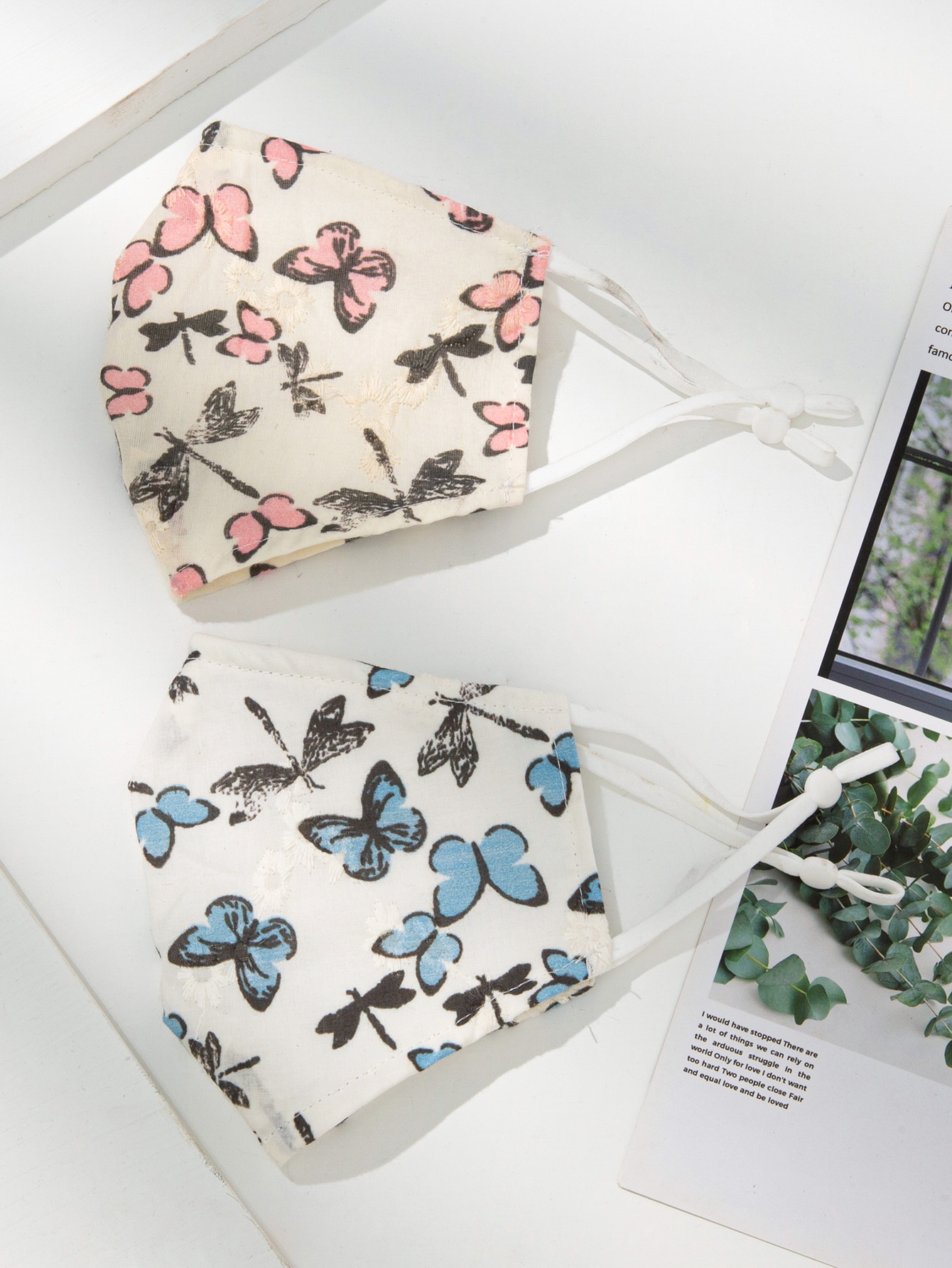 2pcs Butterfly Pattern Face Mask