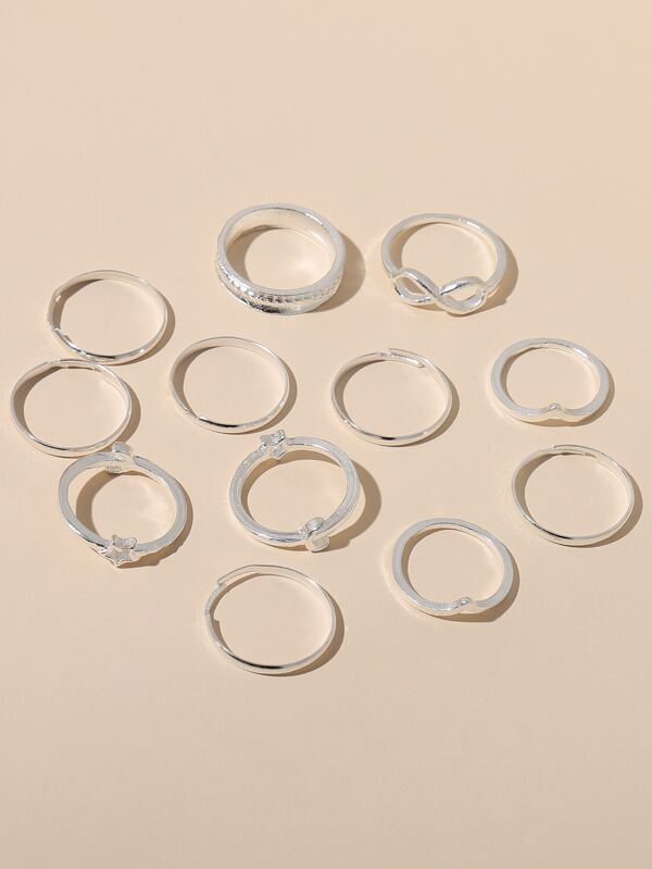 12pcs Star Moon Decor Ring | SHEIN UK