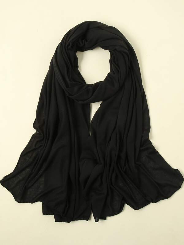 1pc Simple Plain Black Scarf women hijab | SHEIN USA