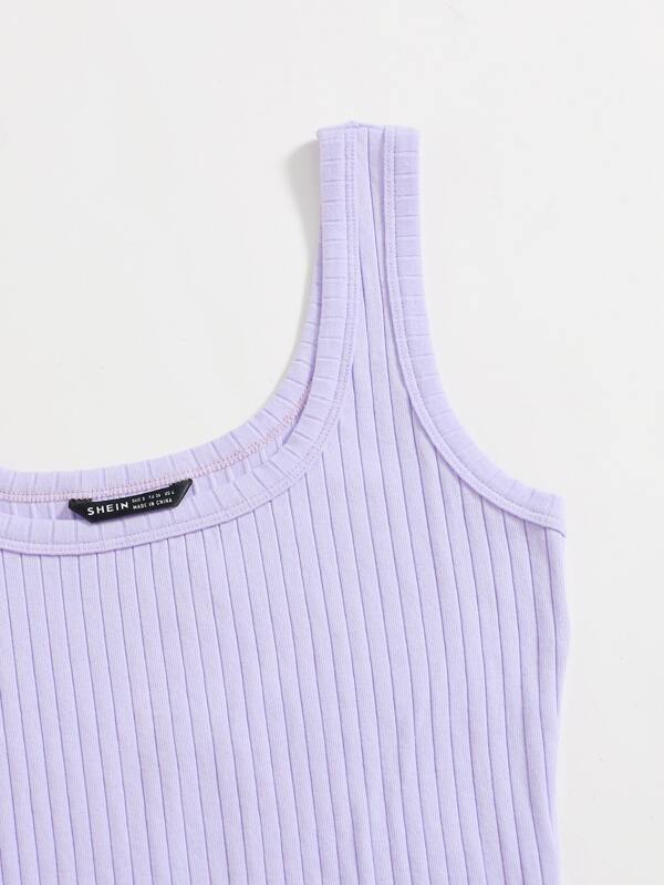 SHEIN EZwear Rib-knit Solid Bodycon Dress | SHEIN USA