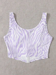 SHEIN Asymmetrical Hem Zebra Striped Tank Top | SHEIN USA