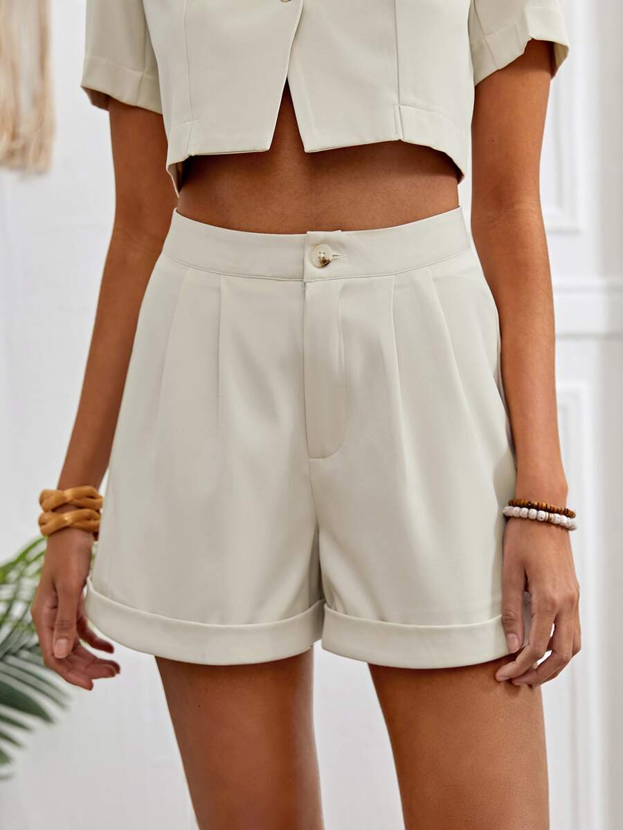Solid Wide Leg Shorts | SHEIN USA