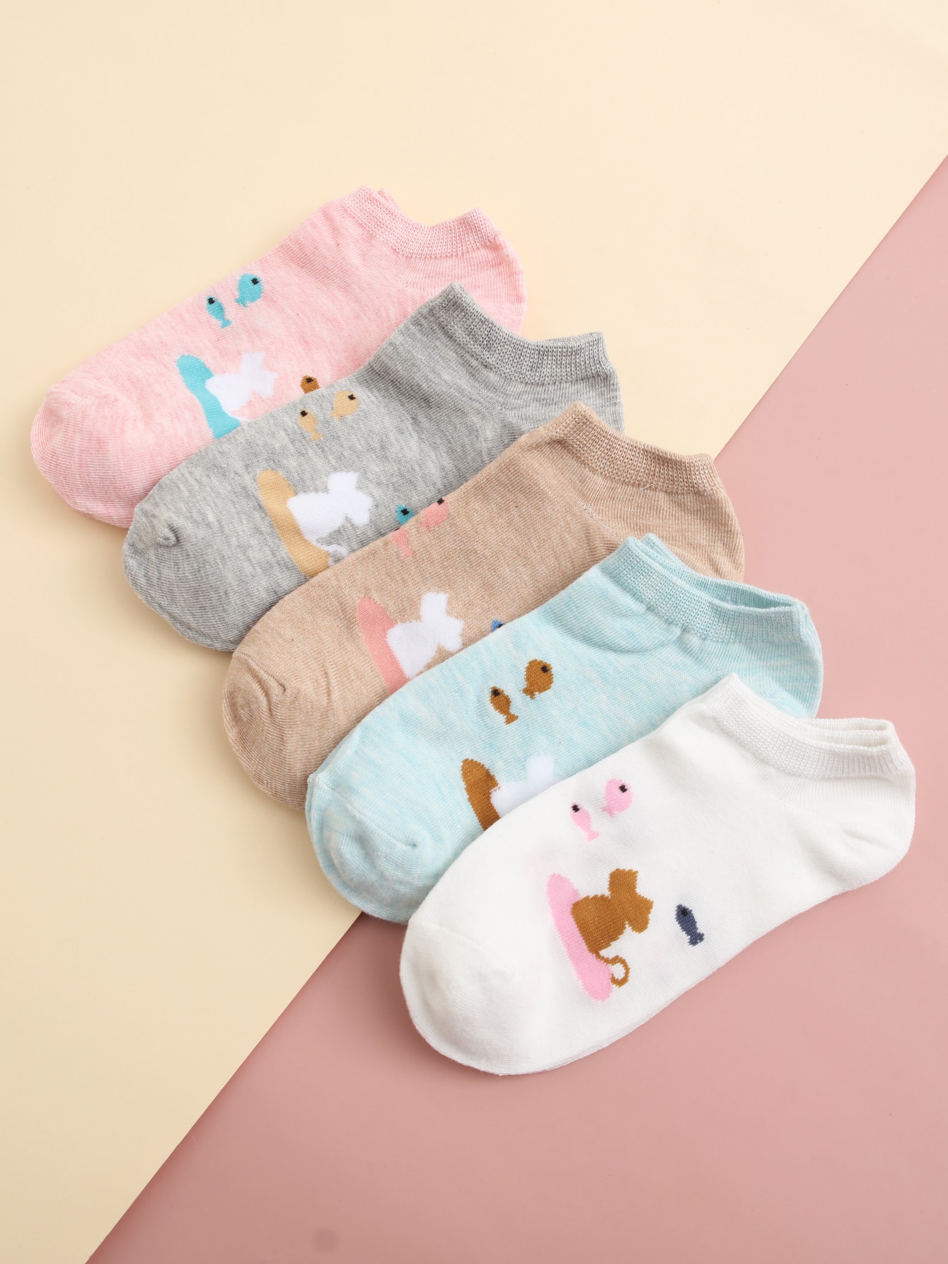 5pairs Cartoon Graphic Socks