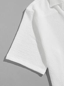 Manfinity Men Notch Collar Button Placket Solid Shirt | SHEIN USA