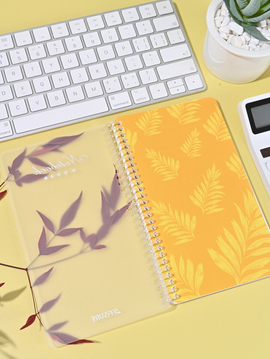 Leaf Print Spiral Notebook | SHEIN UK
