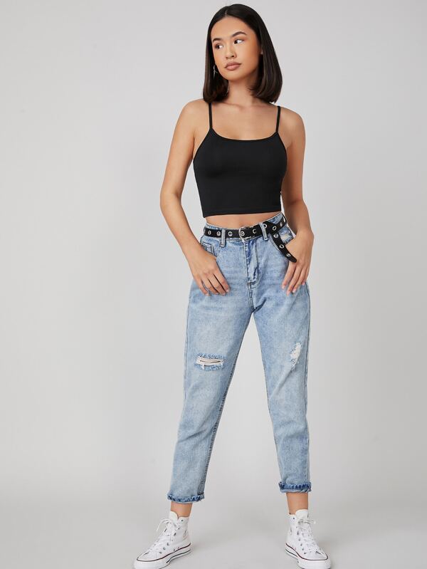 SHEIN BASICS Top cropped com modelagem | SHEIN Brasil