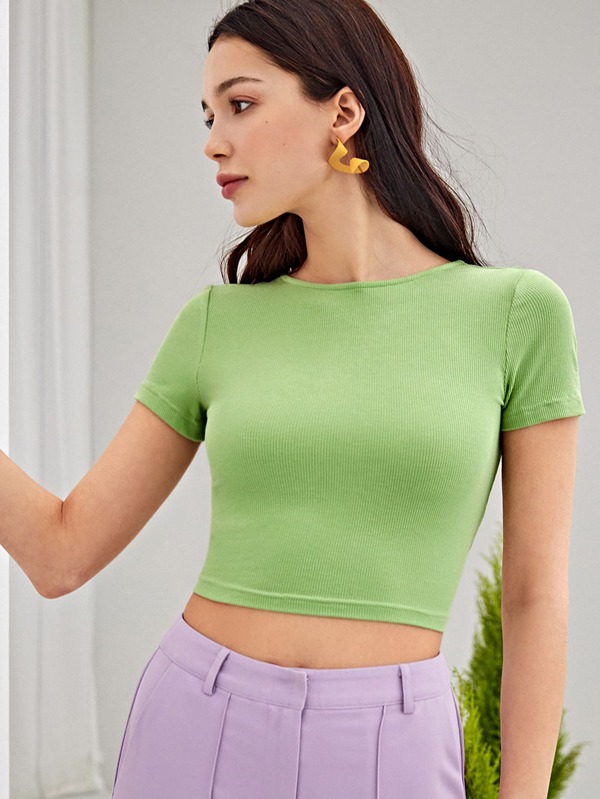 SHEIN Lace Up Backless Crop Top | SHEIN USA