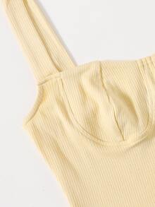SHEIN Rib-knit Solid Bodysuit | SHEIN USA
