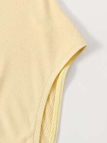 SHEIN Rib-knit Solid Bodysuit | SHEIN USA