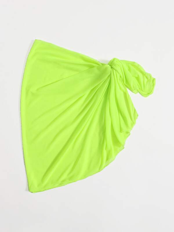 Neon Lime Knot Side Cover Up | SHEIN USA