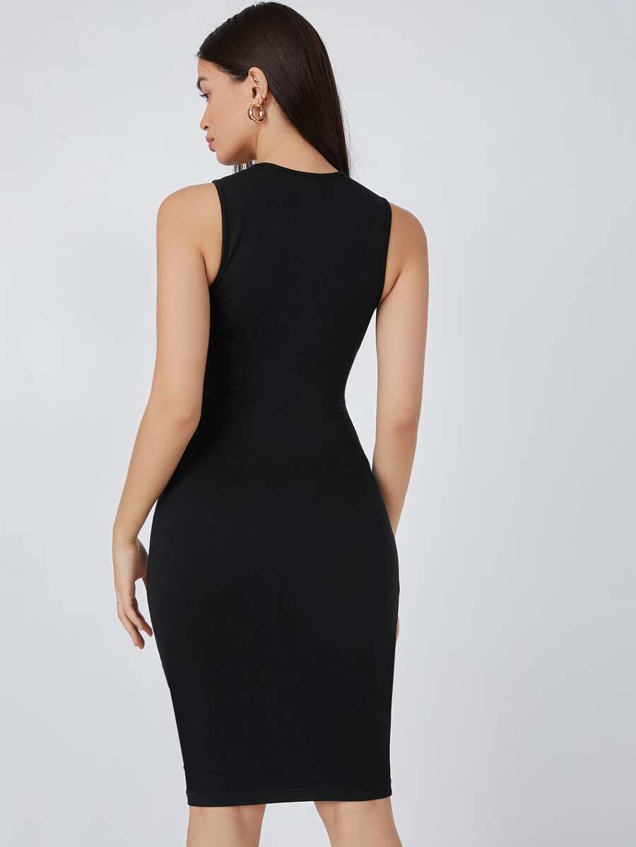 SHEIN BASICS Solid Bodycon Dress | SHEIN USA