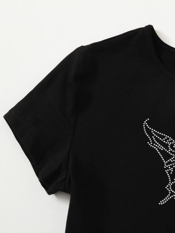 SHEIN EZwear Topo frontal borboleta strass | SHEIN Brasil