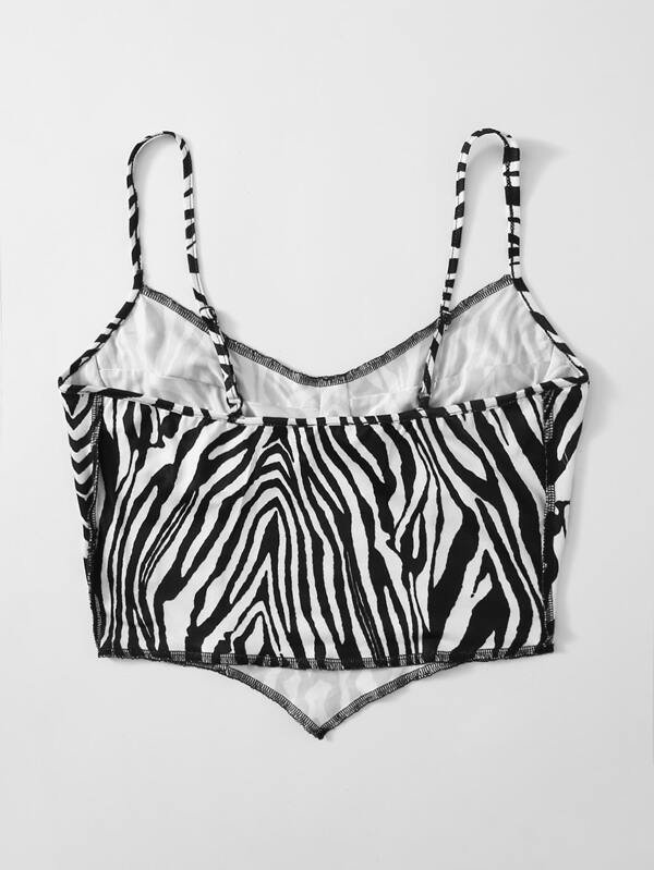 SHEIN Coolane Zebra Striped Cami Top | SHEIN USA