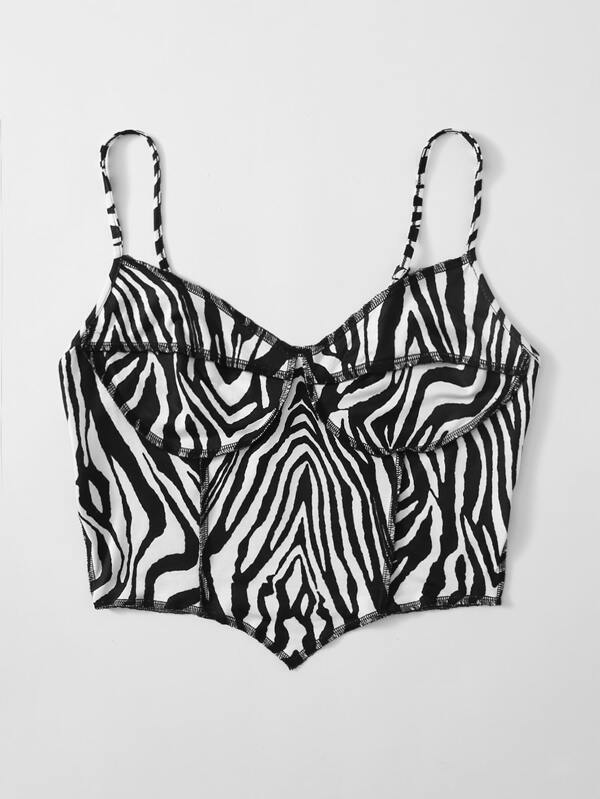 SHEIN Coolane Zebra Striped Cami Top | SHEIN USA