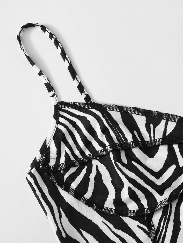 SHEIN Coolane Zebra Striped Cami Top | SHEIN USA