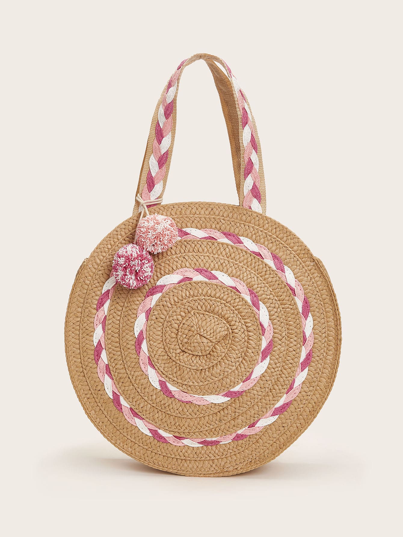 Round Shaped Straw Tote Bag