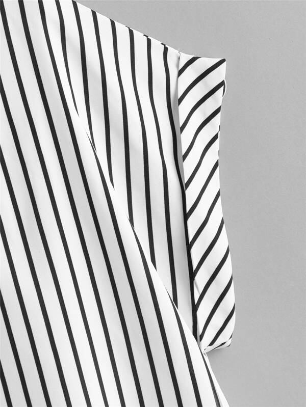 Shein Lune Plus Striped Print Button Front Shirt Shein Uk
