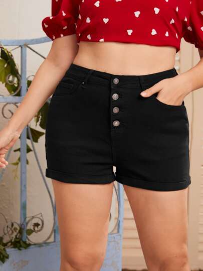 Shop Trendy Denim Shorts | Curve + Plus Size | SHEIN USA