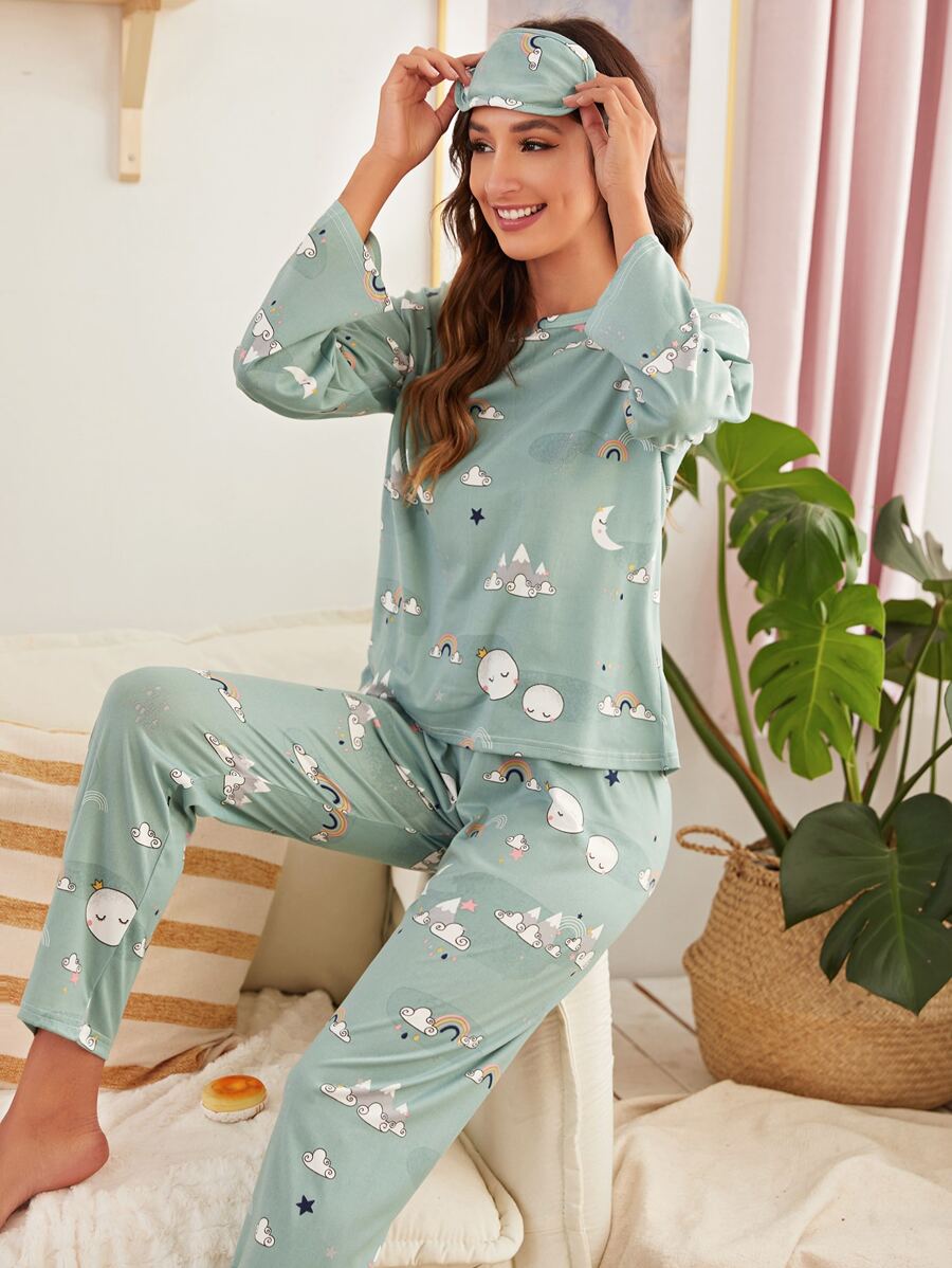 Cartoon Graphic PJ Set | SHEIN USA