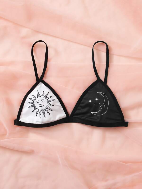 Is That The New Sun & Moon Graphic Triangle Bra ??| ROMWE USA