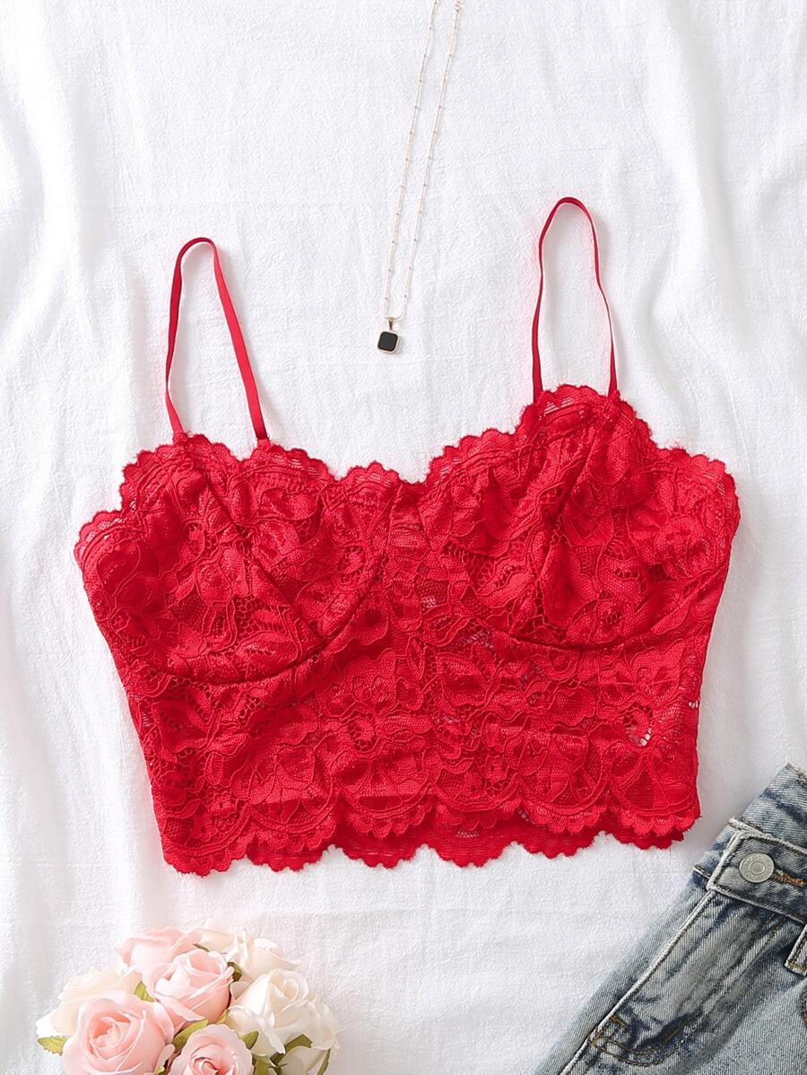 Scallop Trim Lace Cami Top | SHEIN USA